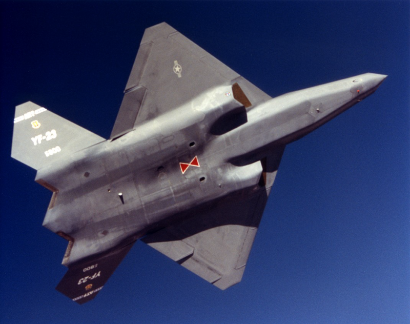 yf1 The red hourglass painted on the YF-23 PAV-1 for its maiden flight ...
