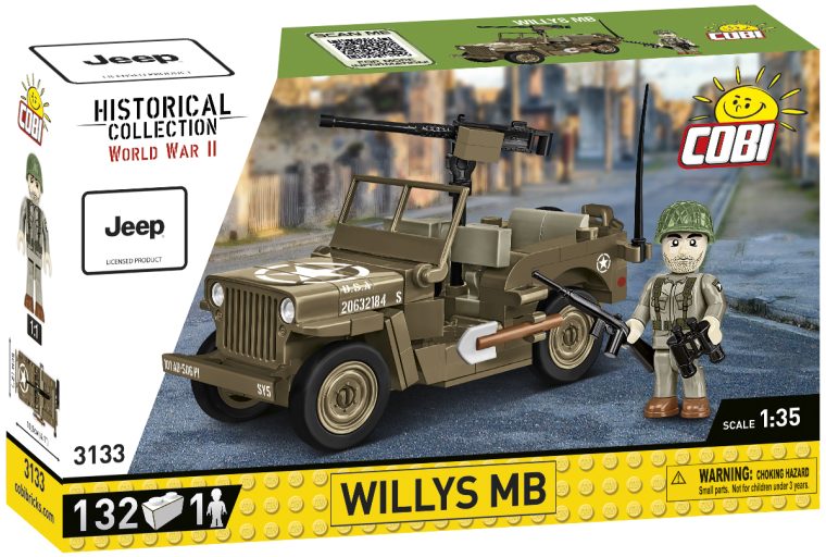 COBI 3133 Willys MB 132 KL Jeep Brick Model Kit - 132 pieces